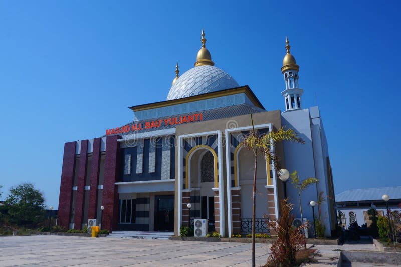 The Front View of the Luxurious Mosque Stock Photo - Image of ...