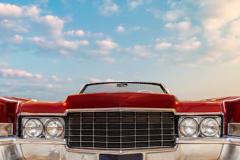 Front View of a Luxury American Convertible Car Stock Image - Image of ...