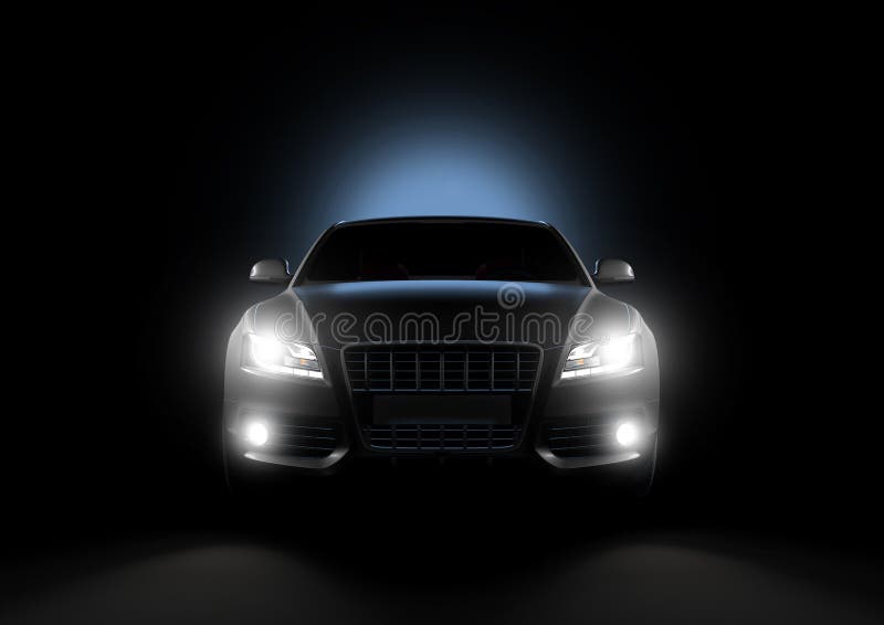 Top-front View of a Luxury Sedan Car Stock Illustration - Illustration ...