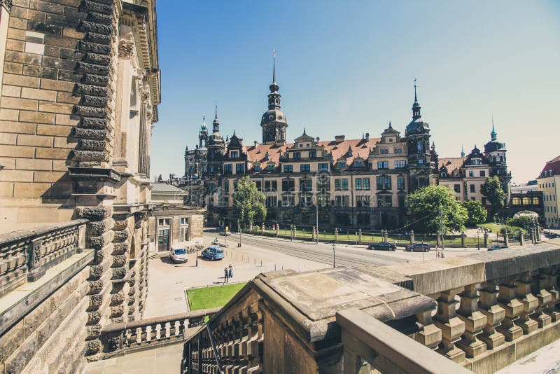 Street in Dresden, Germany stock image. Image of business - 157448837