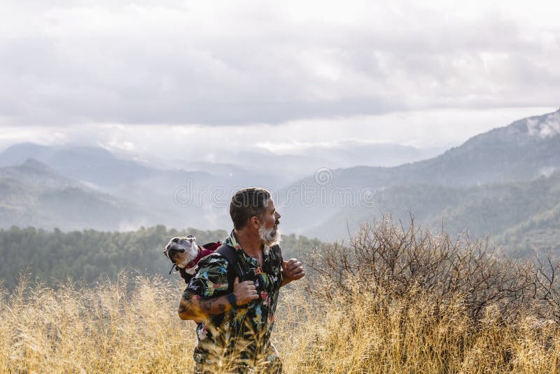 Front View of Man Looking at Cloudy Sky Stock Photo - Image of ...