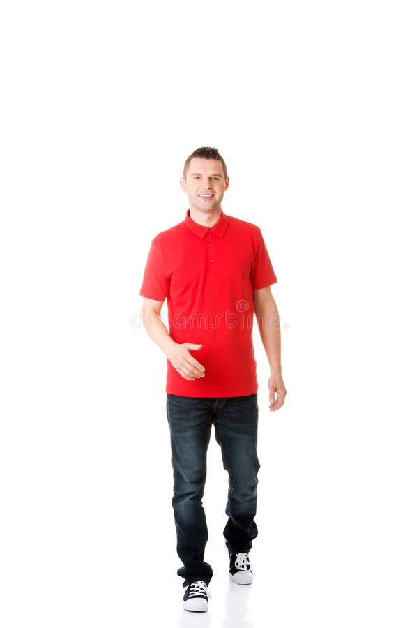 Front View of a Man Walking Forward Stock Image - Image of happy ...