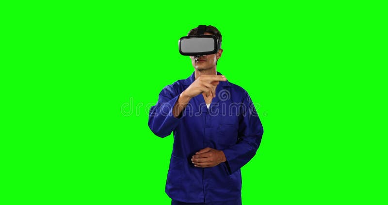 Front View of Mechanic with Green Screen Stock Video - Video of wrench ...