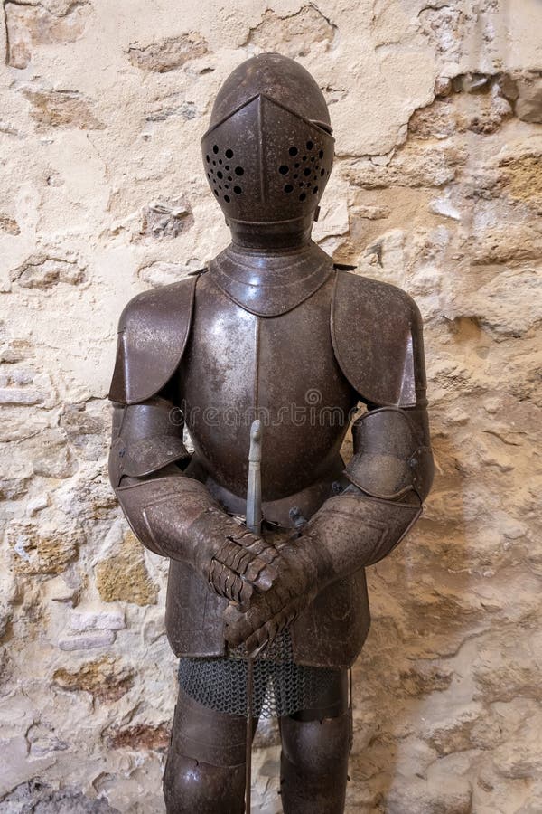 Front View Medieval Knight Armor Stock Image - Image of ages, castle ...