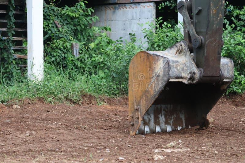 Front View, Medium Distance of, a 4x4 Backhoe Loader, with a Full ...