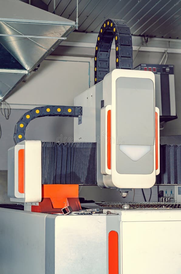 Front View of the Metal Cutting Machine. Laser Cutting of Metal Stock ...