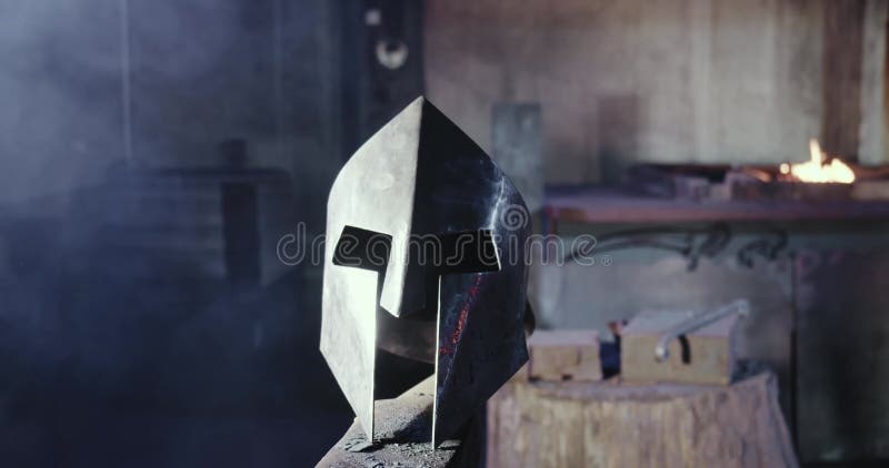Metal Helmet for Protecting Knights. Stock Footage - Video of middle ...