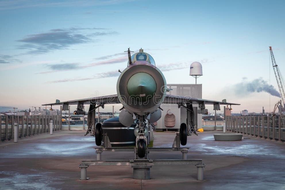 Front View of a MiG-21 Fighter Jet – Cold War Supersonic Aircraft Stock ...