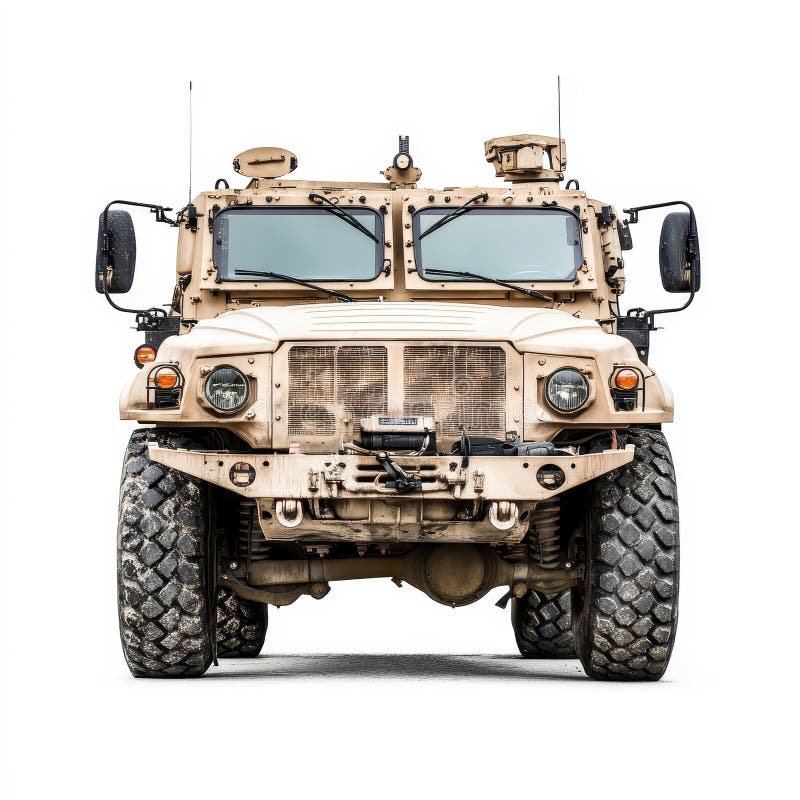 A Front View of a Military Vehicle Designed for Transport and ...