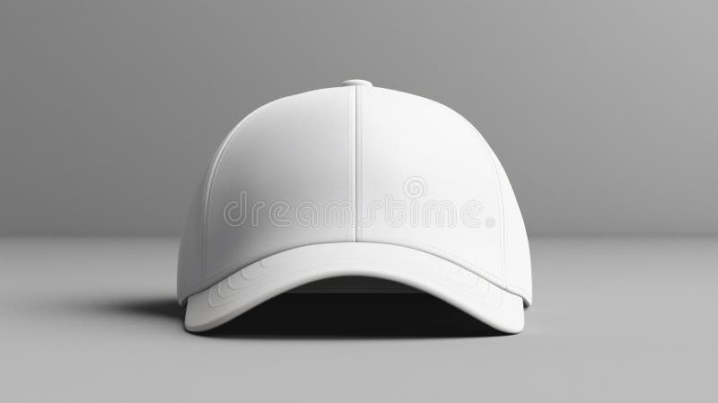 Front View Mockup of a White Baseball Cap on Gray Background Stock ...