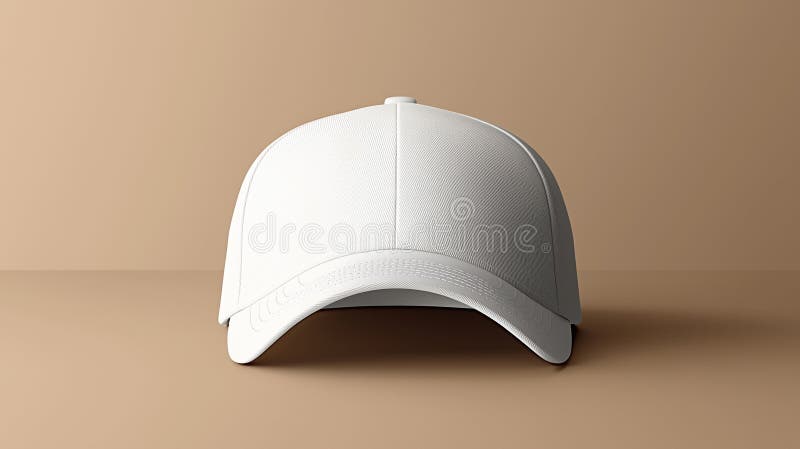 Front View Mockup of White Baseball Cap on Neutral Background Stock ...
