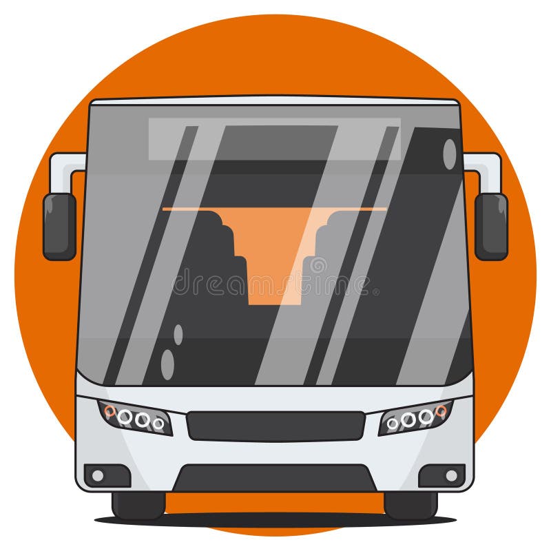 Modern City Bus Front View, Vector Illustration Stock Vector ...