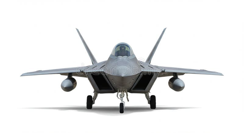 Front View of a Modern Fighter Jet, Resembling a Stealth Aircraft ...