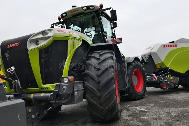Front View of Modern German Agricultural Tractor Claas Evolution 5300 ...