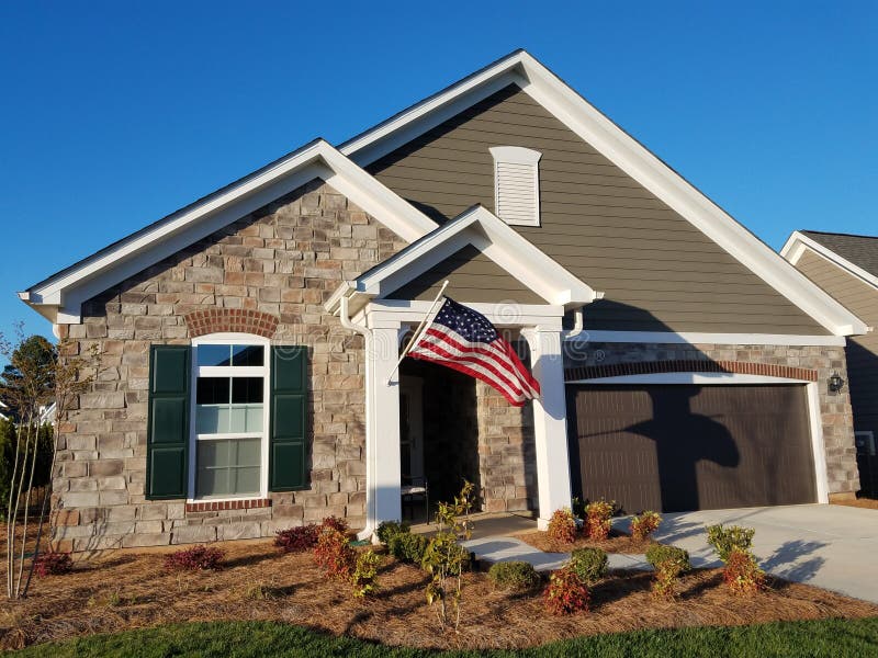 Modern house front view stock image. Image of america - 114637131