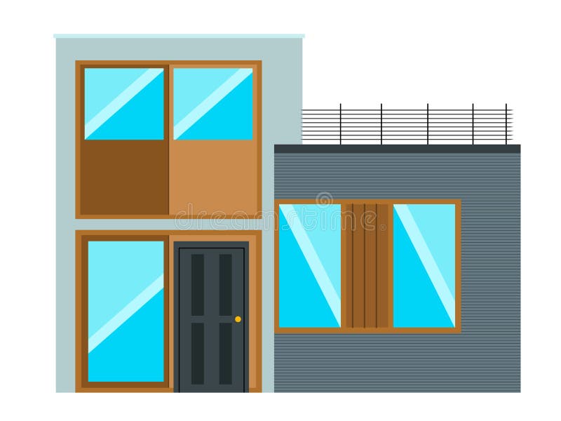 Front View of a Modern House Stock Vector - Illustration of structure ...