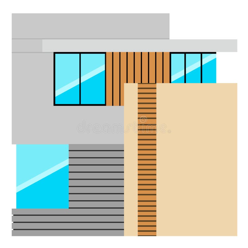 Front View of a Modern House Stock Vector - Illustration of structure ...