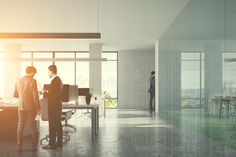 Front View of an Open Space Office Toned Stock Illustration ...