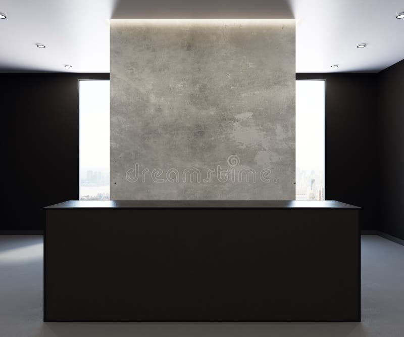 Modern Office Reception Front Stock Illustration - Illustration of ...