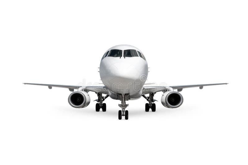 Front View of the Modern Passenger Jetliner Isolated Stock Image ...