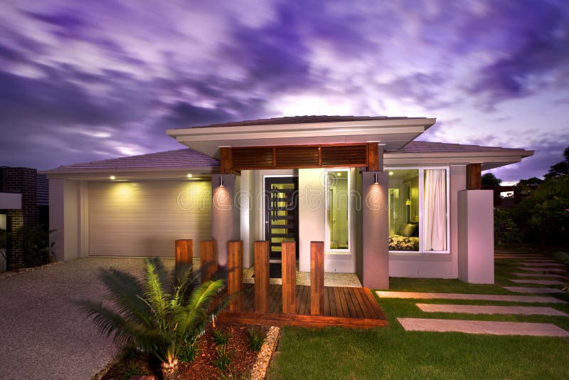 Front View of the Modern Residential House Stock Image - Image of house ...