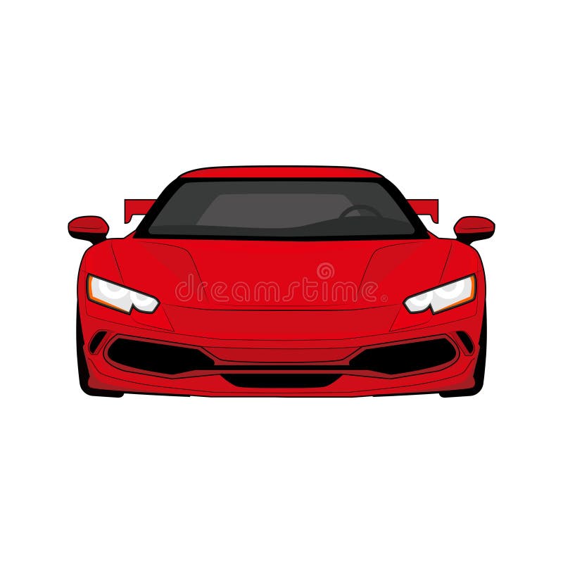 Front View Modern Super Car for Logo Stock Illustration - Illustration ...