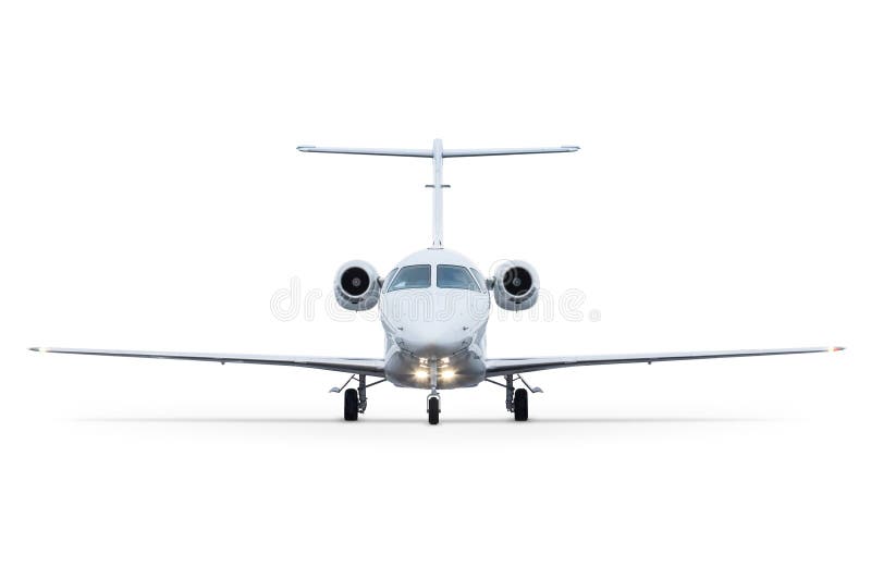 Front View of the Modern White Business Jet Isolated Stock Photo ...