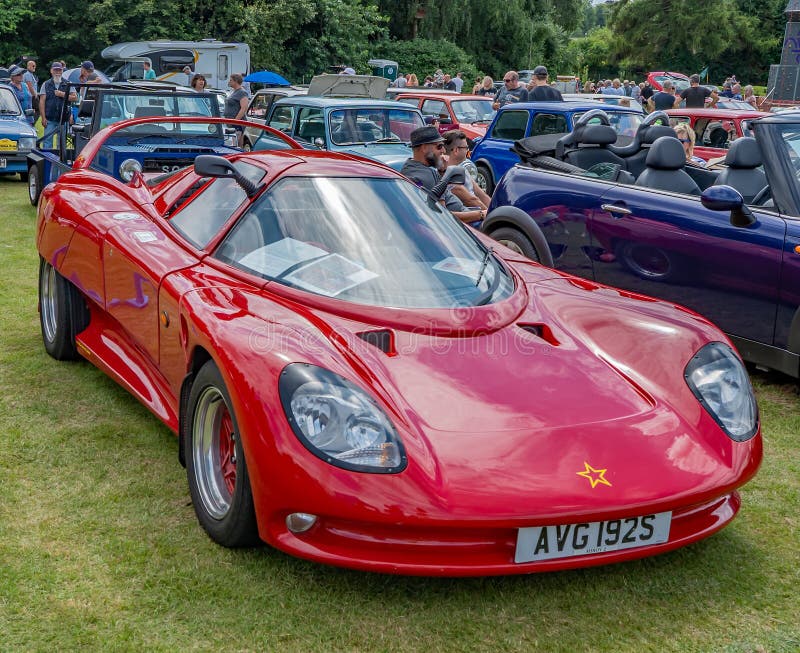Top Down View of a Concept Sports Car on Display at a Public Car Show ...