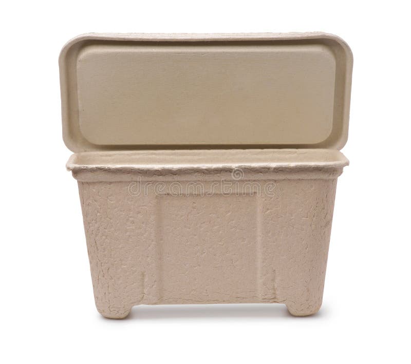 Front View of Molded Paper Pulp Packaging Container Stock Image - Image ...