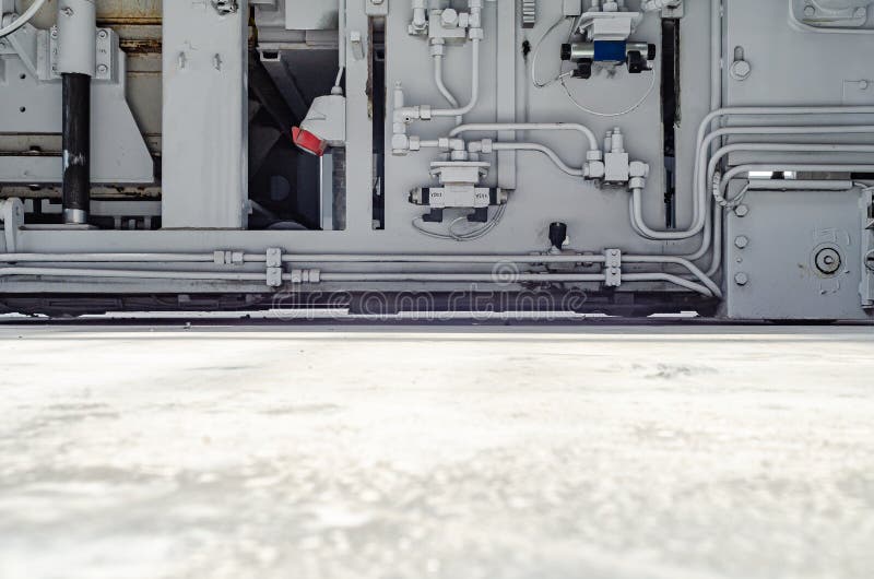 Front View Molding Machine for the Production of Paving Slabs. Pavement ...