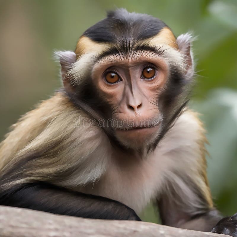 Front View Monkey Posing in the Wild Stock Photo - Image of chimpanzee ...