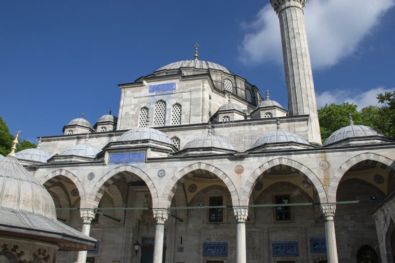 Front View of a Mosque in Turkey Stock Photo - Image of dusk, columns ...