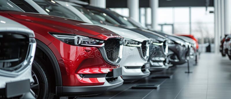 Front View of Multiple New Car Models Showcasing Grilles and Headlights ...