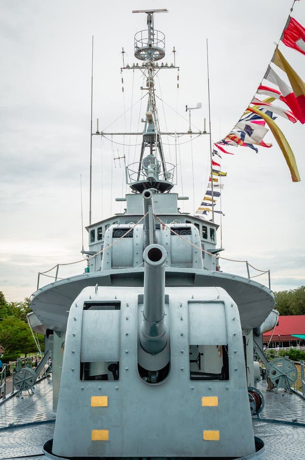 Front View of Museum Warship Stock Image - Image of warship, destroyer ...