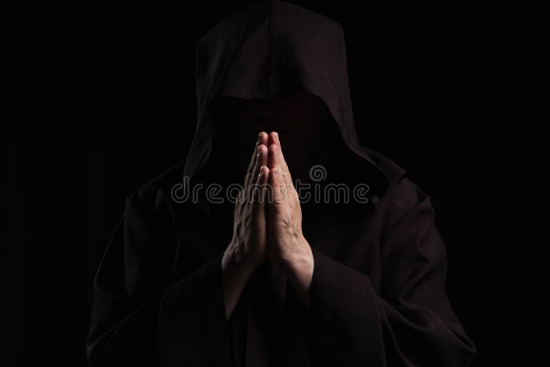 Front View of Mysterious Anonymous Monk Stock Image - Image of please ...