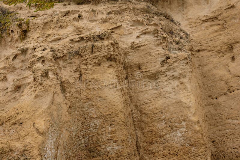 Front View of the Natural Background of Yellow Limestone with the Bumpy ...