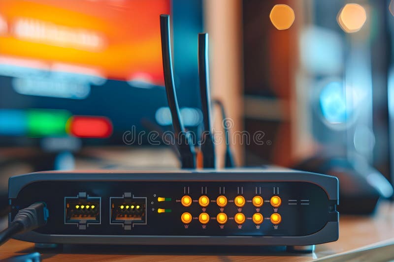 Front View of a Networking Router Indicating Home Automation Services ...