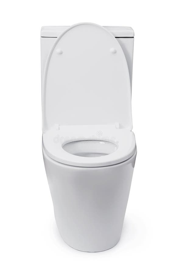 Front View of New Ceramic Toilet Bowl Stock Image - Image of public ...