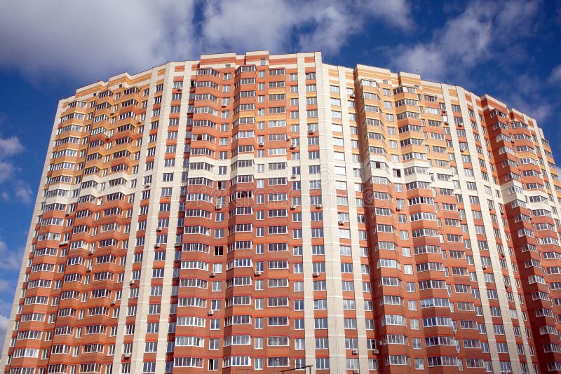 Front View New Modern Multistoried Residential Brick Building Stock ...