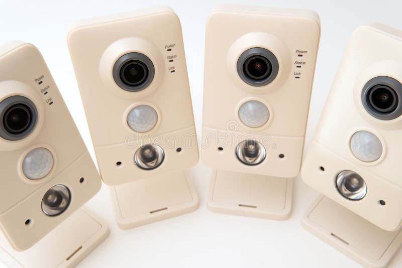 Front View of New Security Surveillance Camera on White Background ...