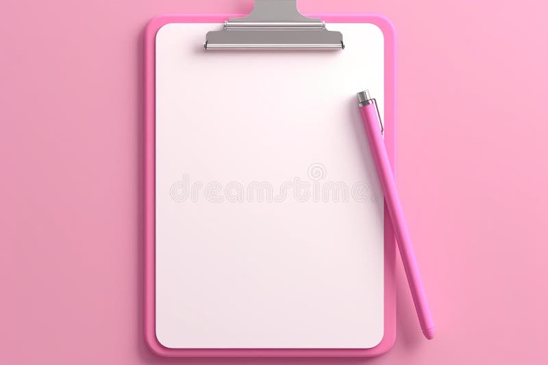 Front View of a Notepad with a Pen Stock Illustration - Illustration of ...