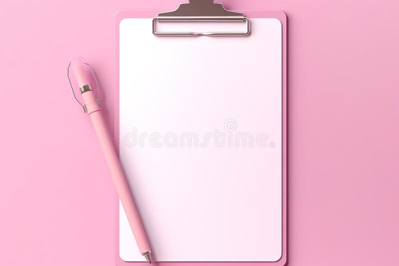 Front View of a Notepad with a Pen Stock Illustration - Illustration of ...