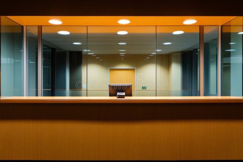 Front view off office desk stock image. Image of restaurant - 356376797