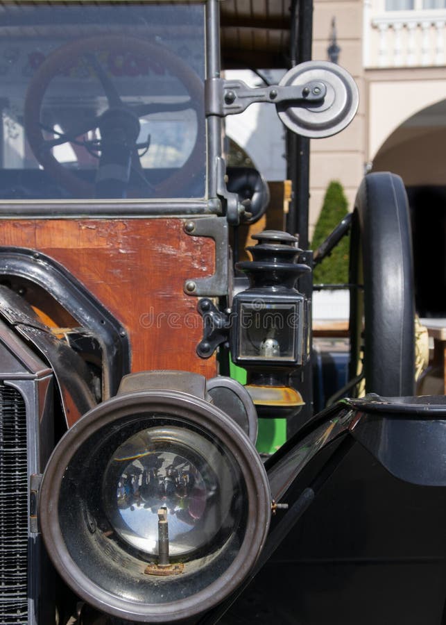 Front View of an Old Ford Car. Stock Image - Image of metallic, black ...