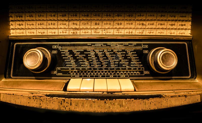 Front View of an Old German Radio Stock Photo - Image of retro ...
