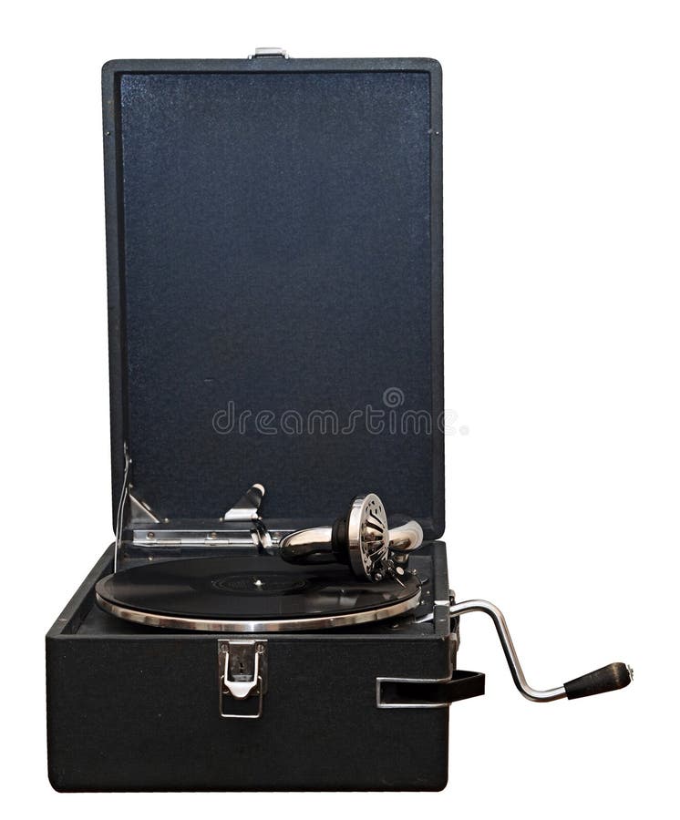 Front View of Old Gramophone Stock Photo - Image of vinyl, technology ...