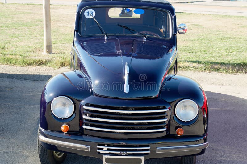 Front View of an Old Italian Classic Car . the Car is a Fiat Model ...