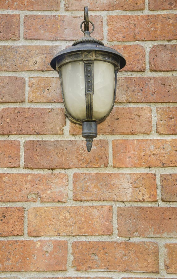 Front View of Old Lamp on Wall Stock Photo - Image of antique, archaic ...