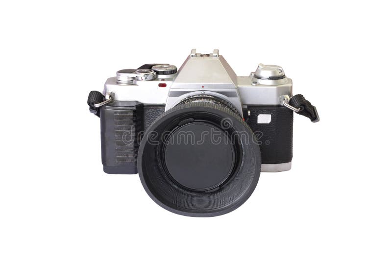 Front View of an Old Model Analog Camera Stock Photo - Image of ...