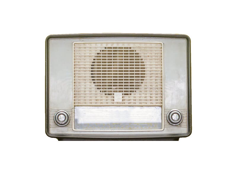 Front View Old Radio Isolated Stock Image - Image of technology ...